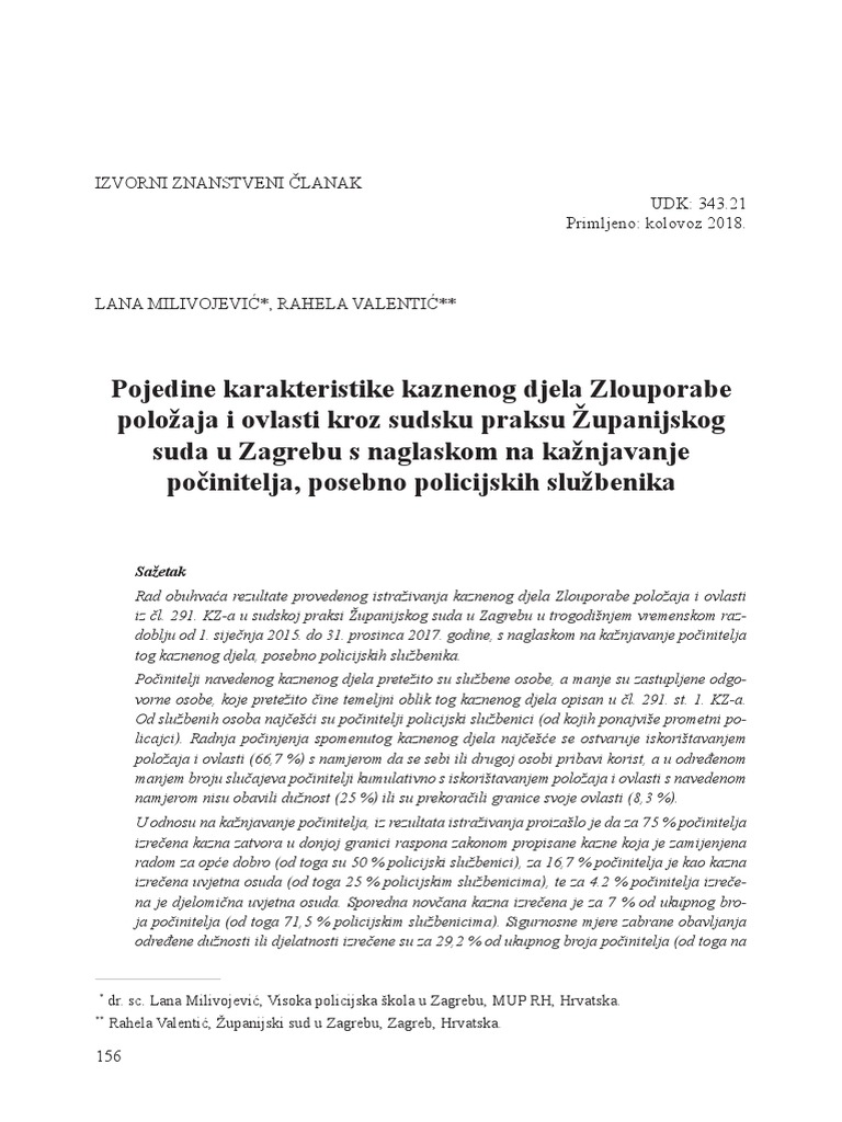 03 PIS 2 - 2019 Pojedine Karakteristike Kaznenog Djela Zlouporabe Polozaja | PDF