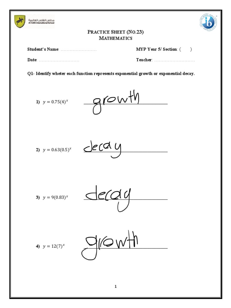 Y5 Mathematics Practice Sheet 23 | PDF