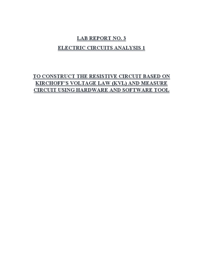 Eca-1 Lab Report | PDF | Electrical Network | Series And Parallel Circuits