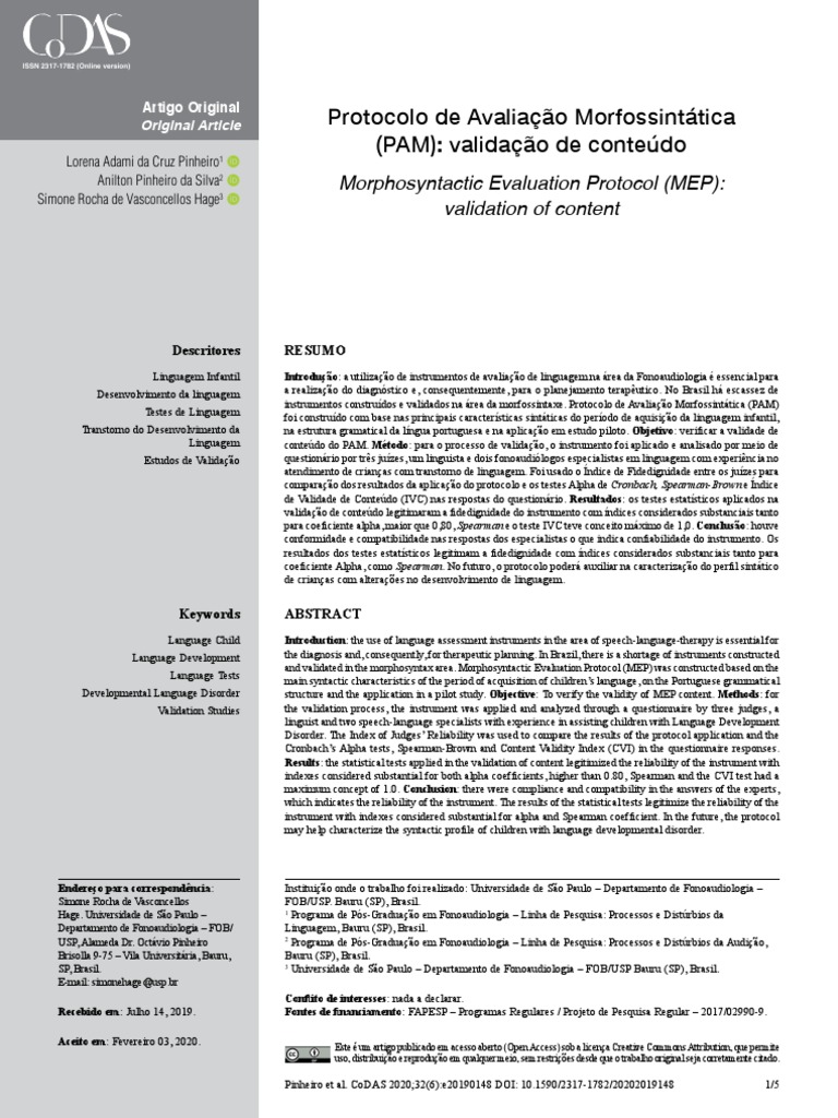 Avaliação Morfossintatica | PDF | Acesso livre | Gramática