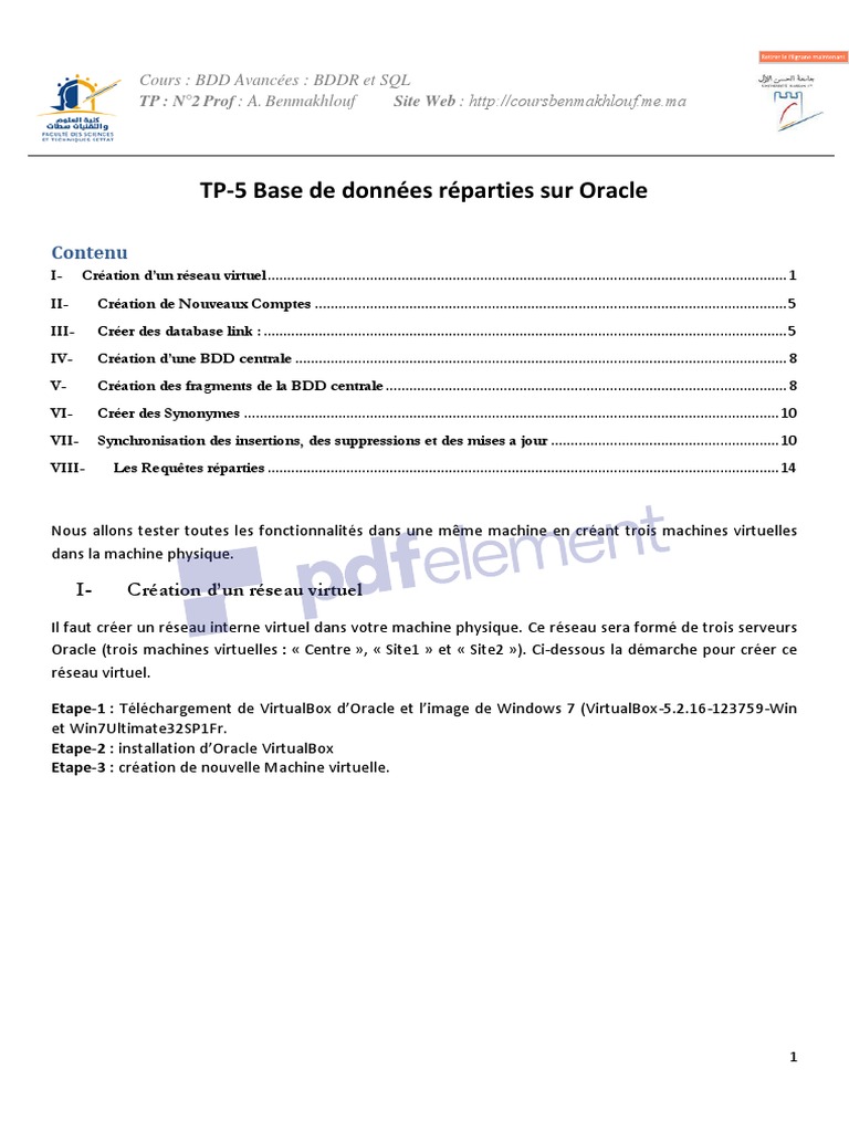 TP-Projet Correction | PDF | Base de données Oracle | Machine virtuelle