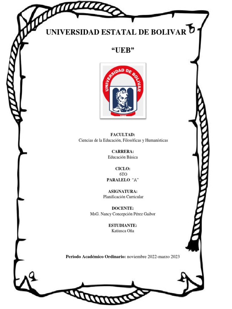 Universidad Estatal de Bolivar Portada | PDF