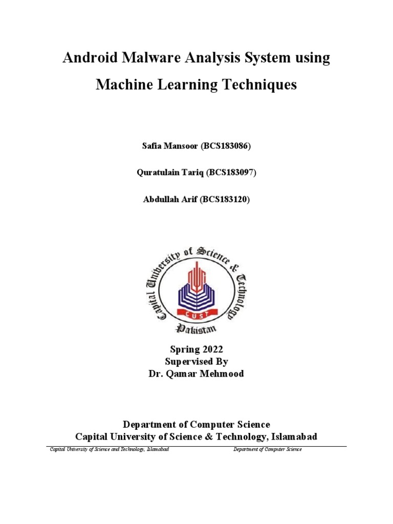 Final Report FYP 12 Aug | Download Free PDF | Android (Operating System) | Malware