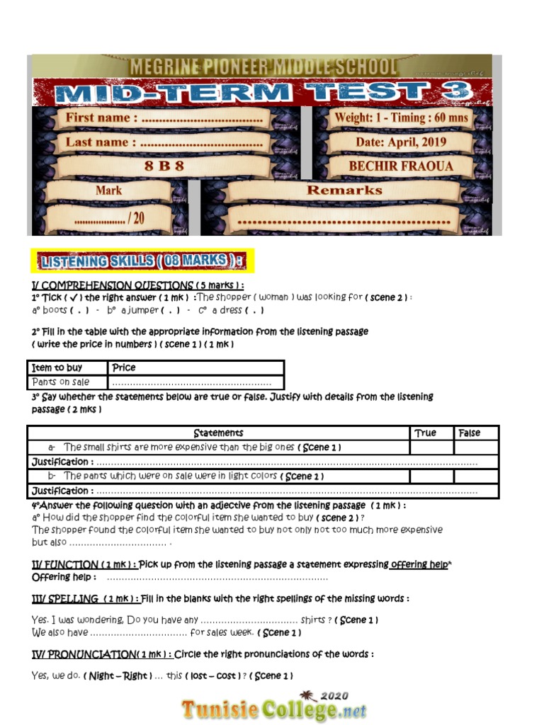 Comprehension Questions and Listening Passage Analysis | PDF