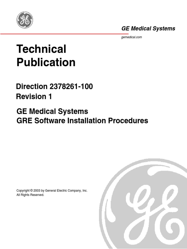 Technical Publication: Direction 2378261-100 Revision 1 GE Medical ...