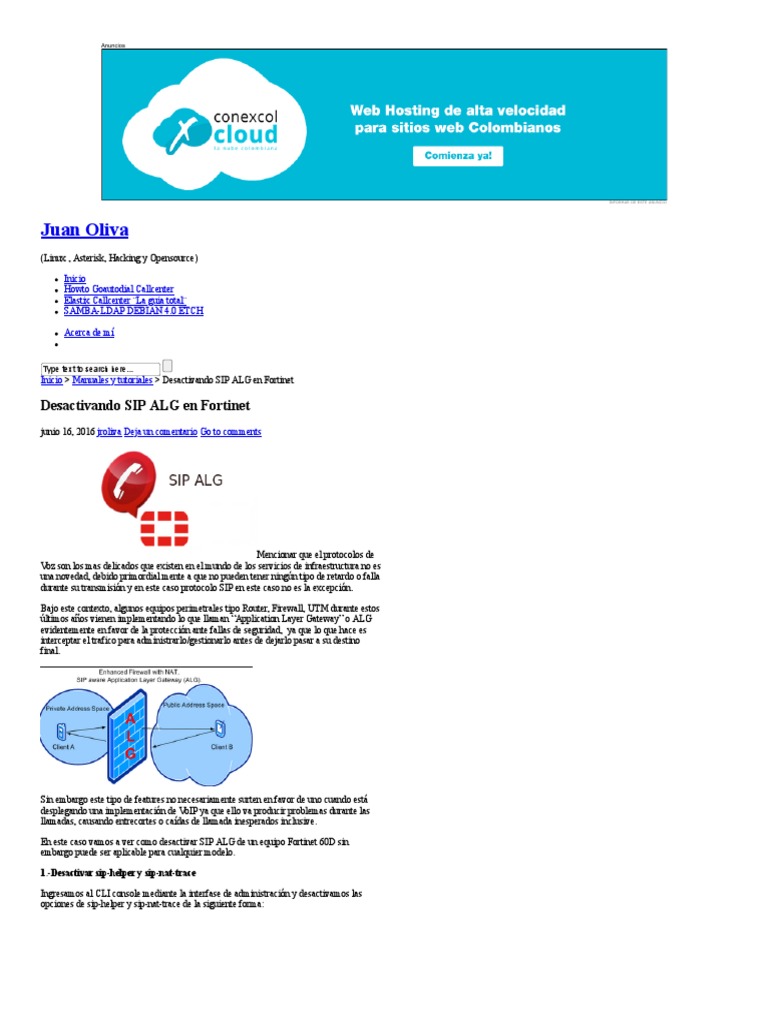 Desactivando SIP ALG en Fortinet - Juan Oliva | PDF | protocolo de Iniciacion de Sesion | Voz ...