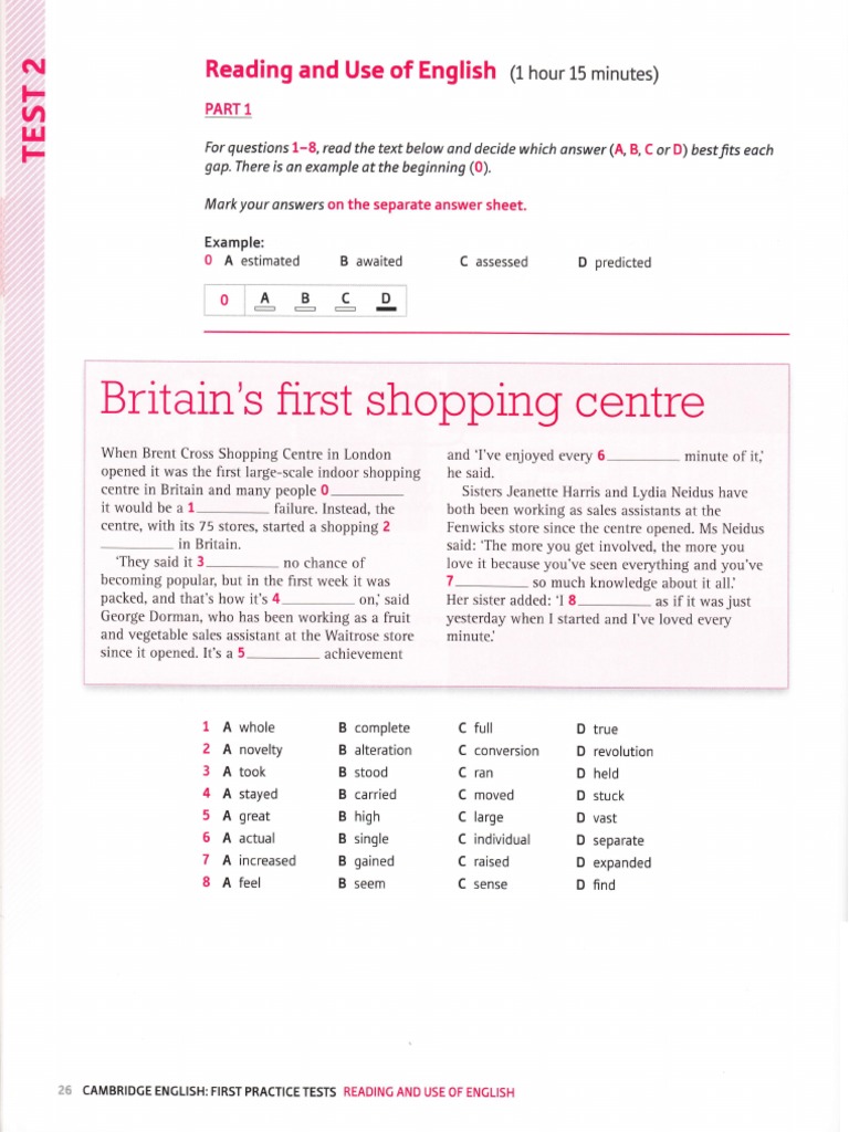 Cambridge English First PTs Harrison - T2 | PDF