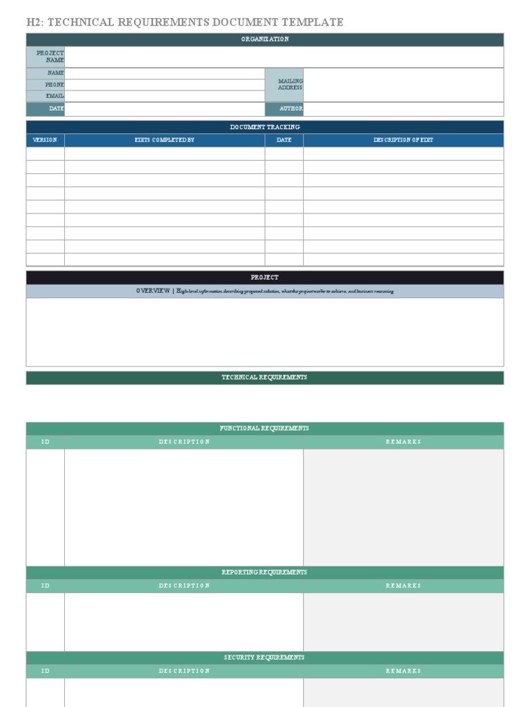 Technical Specification Template | PDF