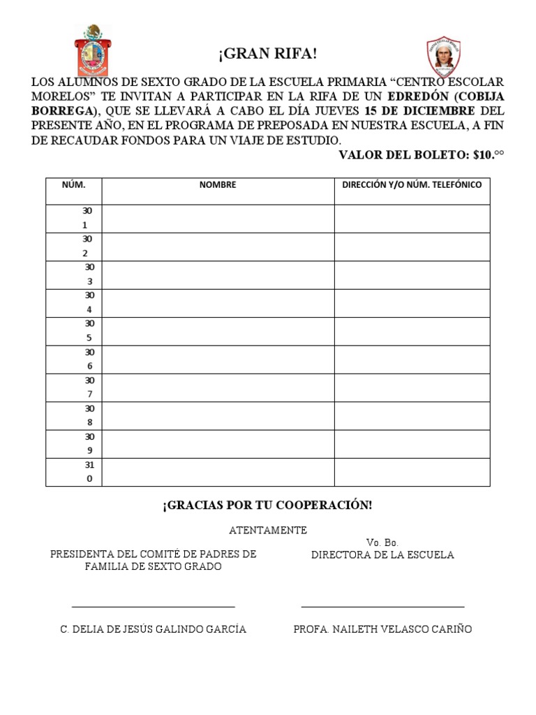 LISTA de Rifa | PDF