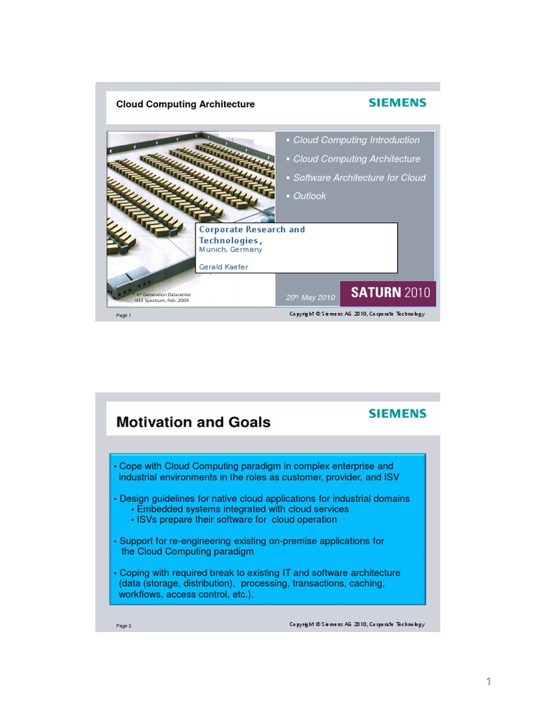 Cloud Computing Architecture - Gerald Kaefer | PDF | Cloud Computing | Software As A Service