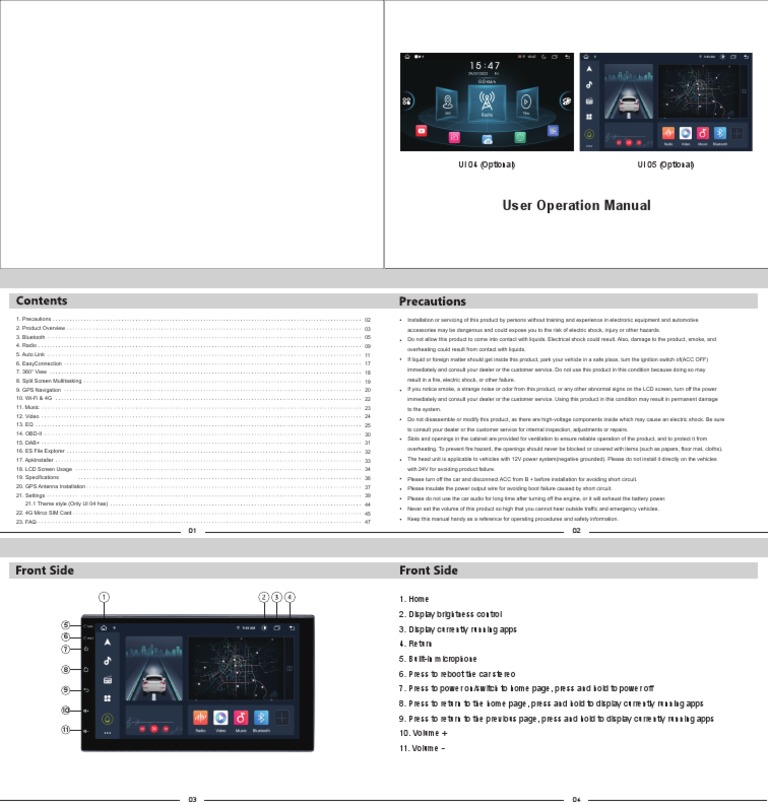 User Manual for Android Car Stereo | PDF | Bluetooth | Mobile App