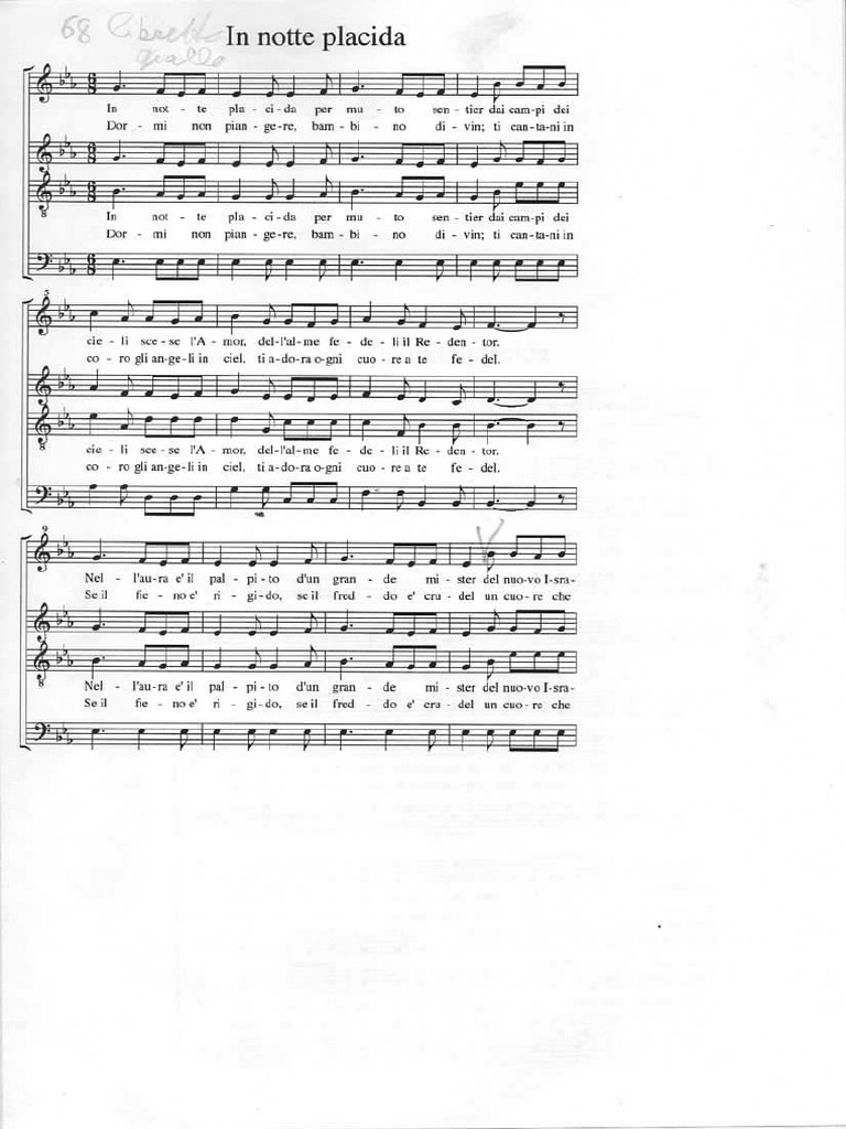 In Notte Placida (Coro e Organo) | PDF