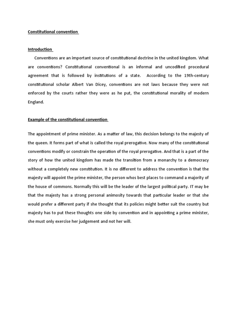 Understanding UK Constitutional Conventions | PDF