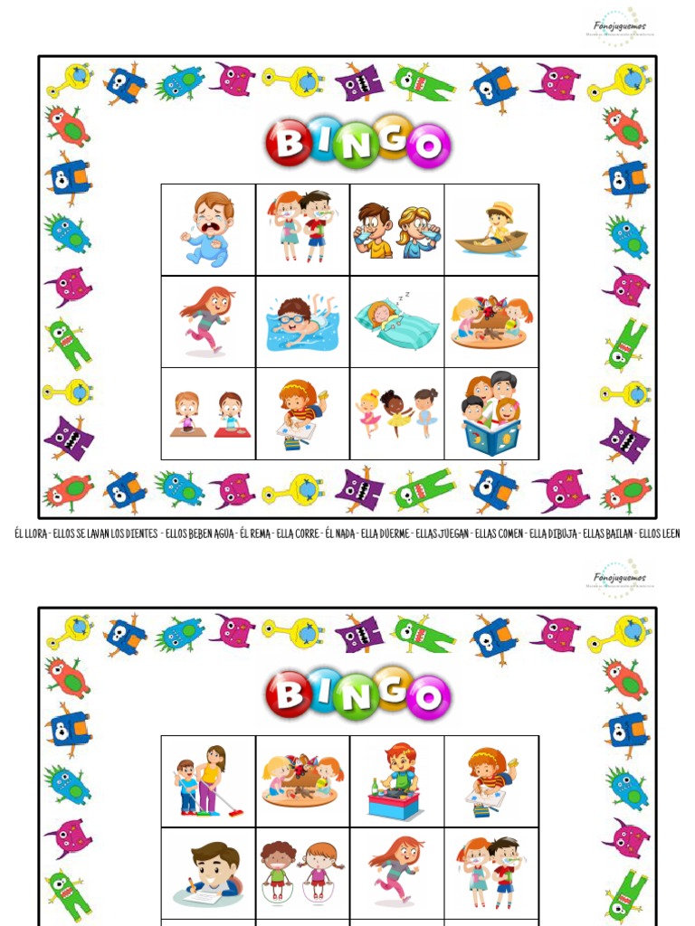 Bingo de Pronombres Personales | PDF | Arte