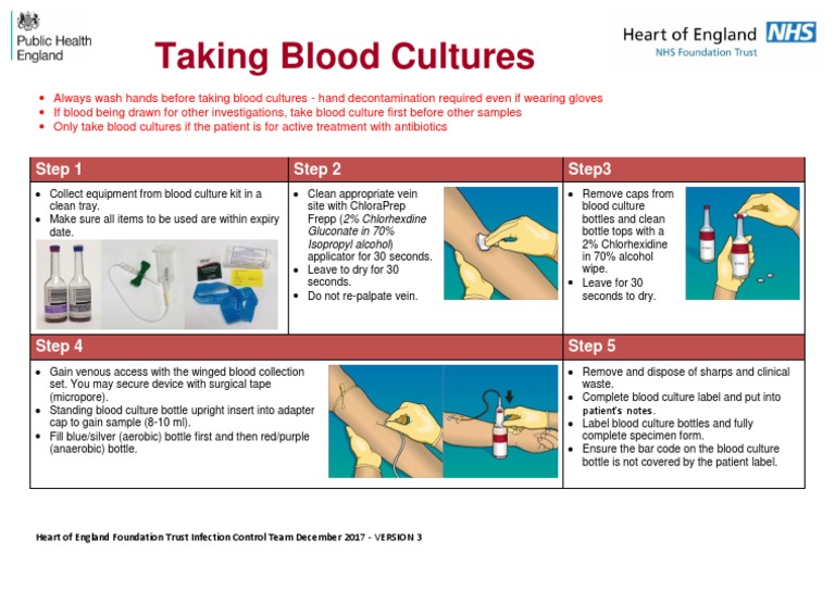 Blood Culture Collection Procedure Guide | PDF | Diseases And Disorders ...