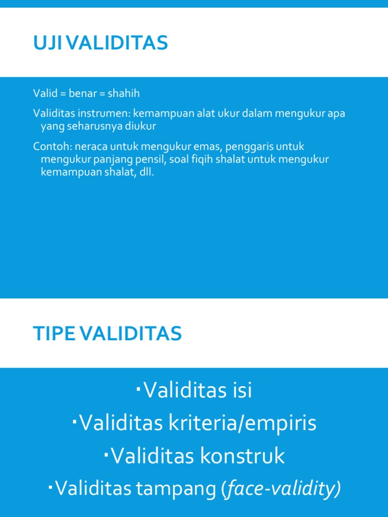 Validitas Butir Dan Instrumen | PDF | Metode & Bahan Ajar