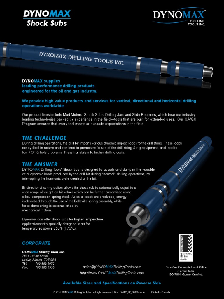 Dynomax Shock Tool E-Brochure | PDF | Drilling | Drill