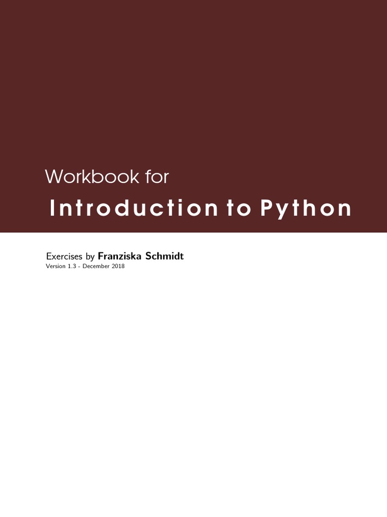 Workbook Introductiontopython Pdf String Computer Science Function Mathematics