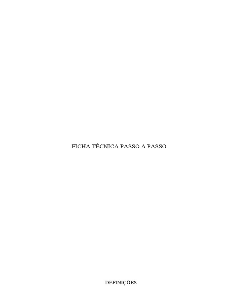 Ficha Técnica Passo A Passo | PDF