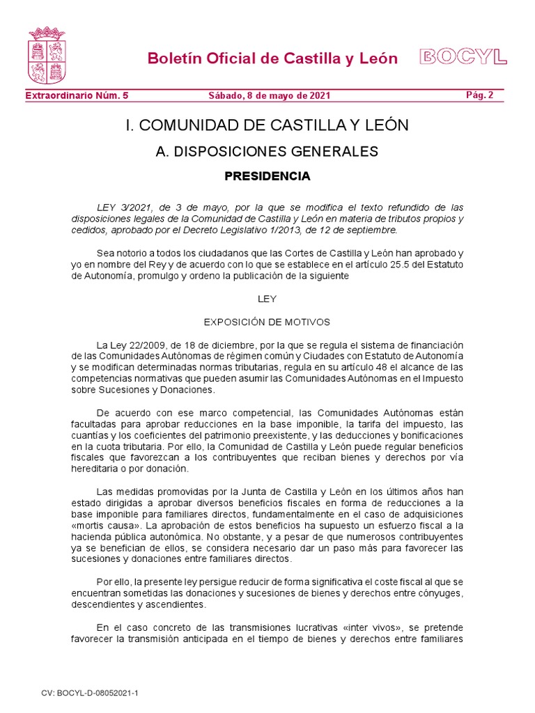 Bocyl D 08052021 1 | PDF | Impuestos | Donación