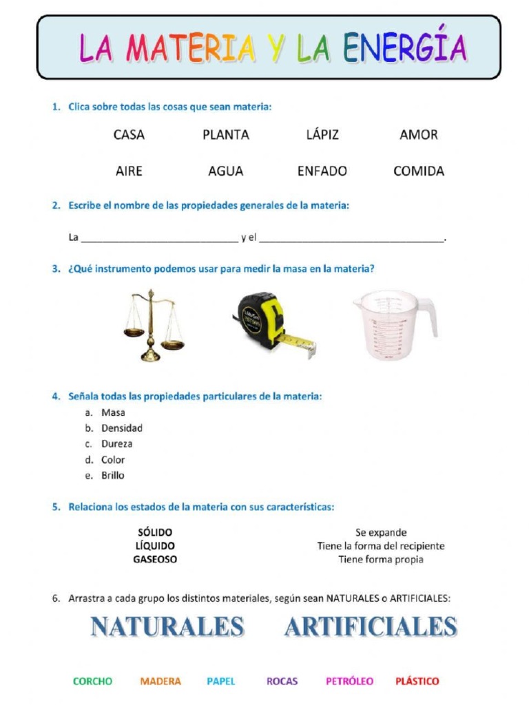 la materia y la energia | PDF