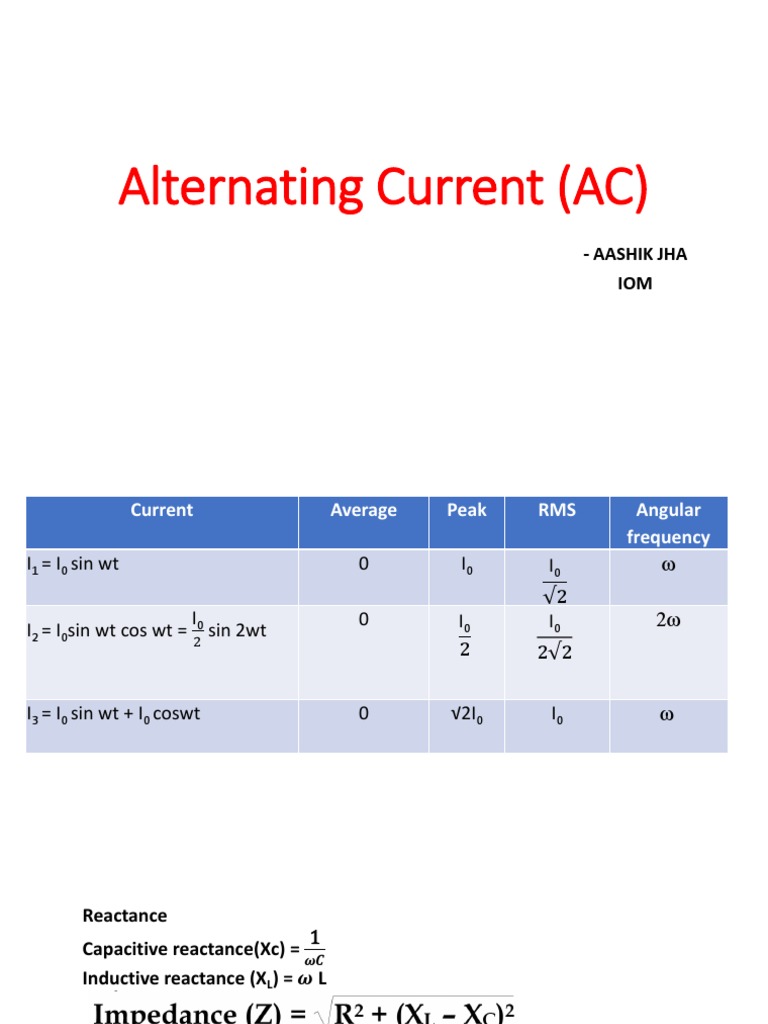 AC Peak Voltage and Capacitive Reactance Formula | PDF | Electrical ...