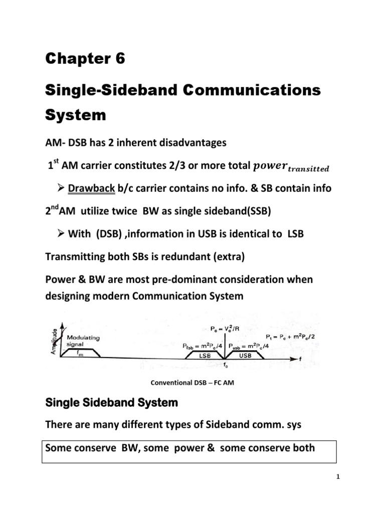 6.Single-Sideband Communications Systems | PDF | Modulation | Periodic ...