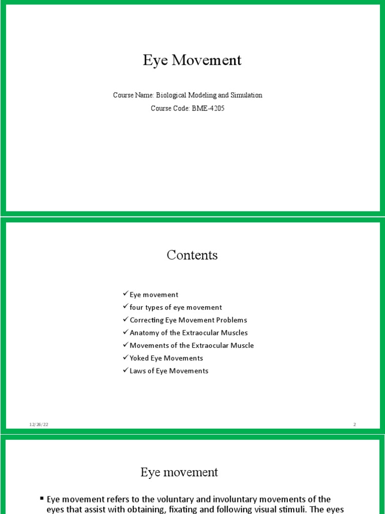 Eye Movement 4205 | PDF | Eye | Neuroscience