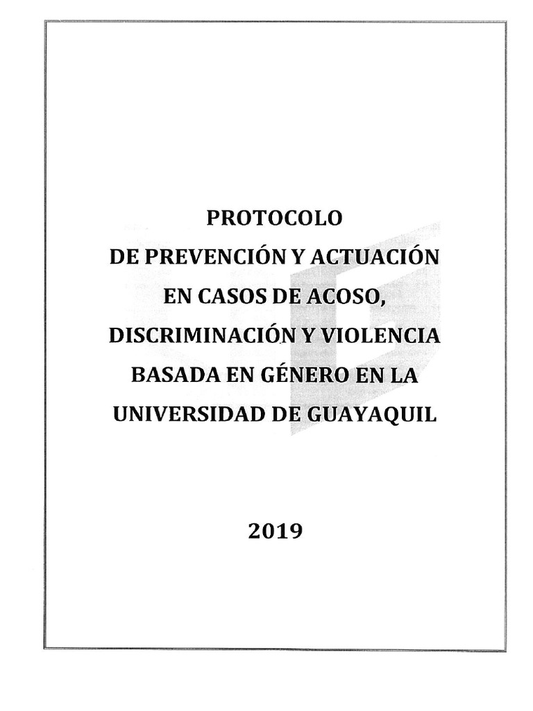Protocolo de Prevencion y Actuacion en Casos de Acoso, Discriminacion y Violencia Basada en ...