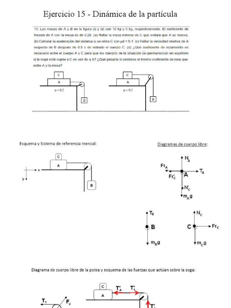 Ejercicio 15 - Dinámica de La Partícula | PDF | Aceleración | Dinámica (Mecánica)