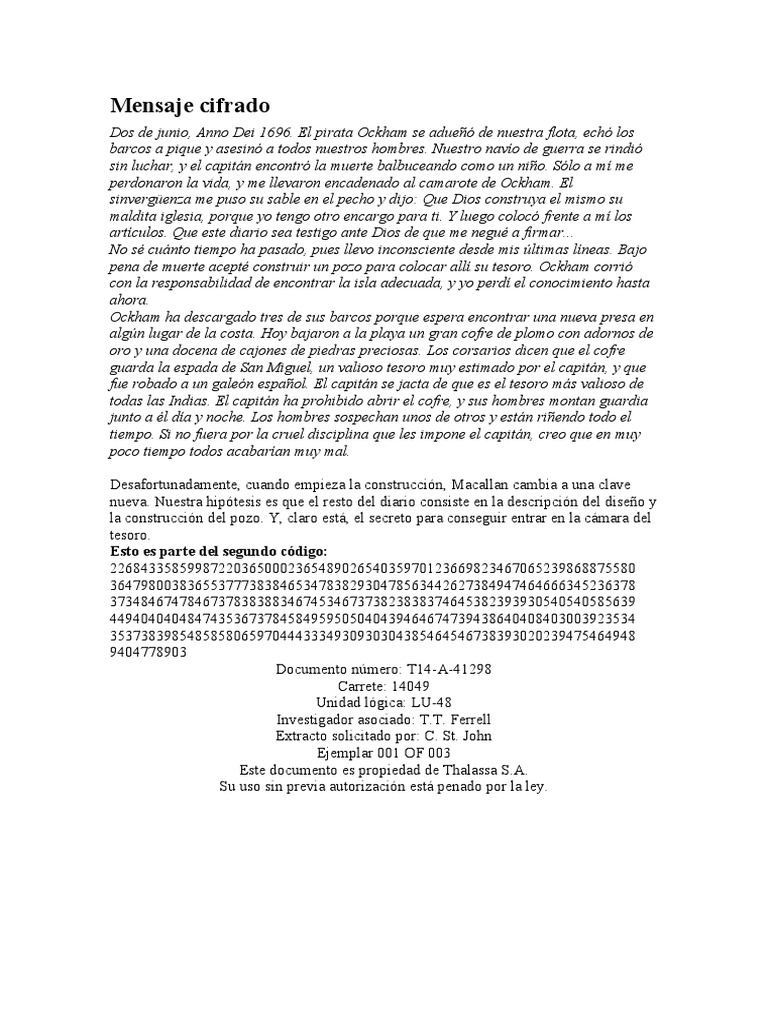 Mensaje Cifrado | PDF | Piratería