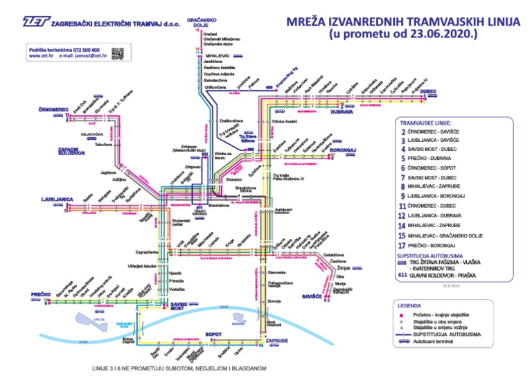 Zagreb Tram Day Line Map | PDF