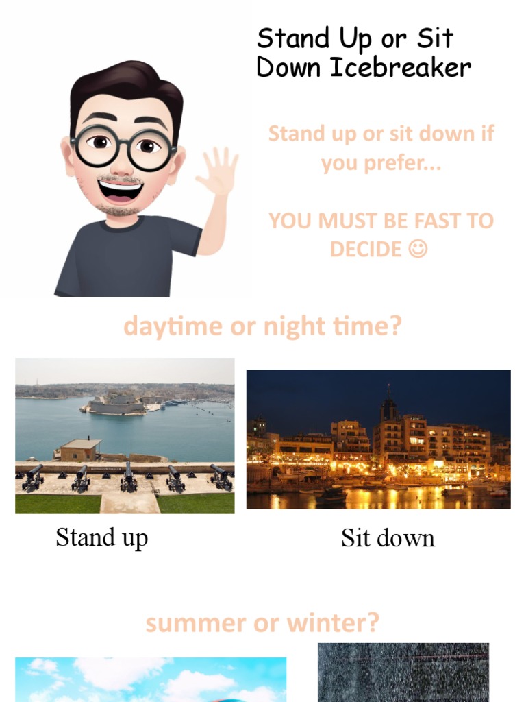 Stand Up Sit Down Icebreaker | PDF