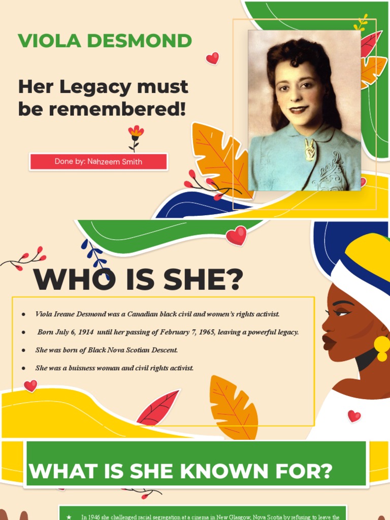 Viola Desmond: Catalyst for Civil Rights | PDF | Politics And Race ...