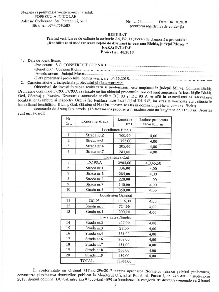 Memoriu | PDF