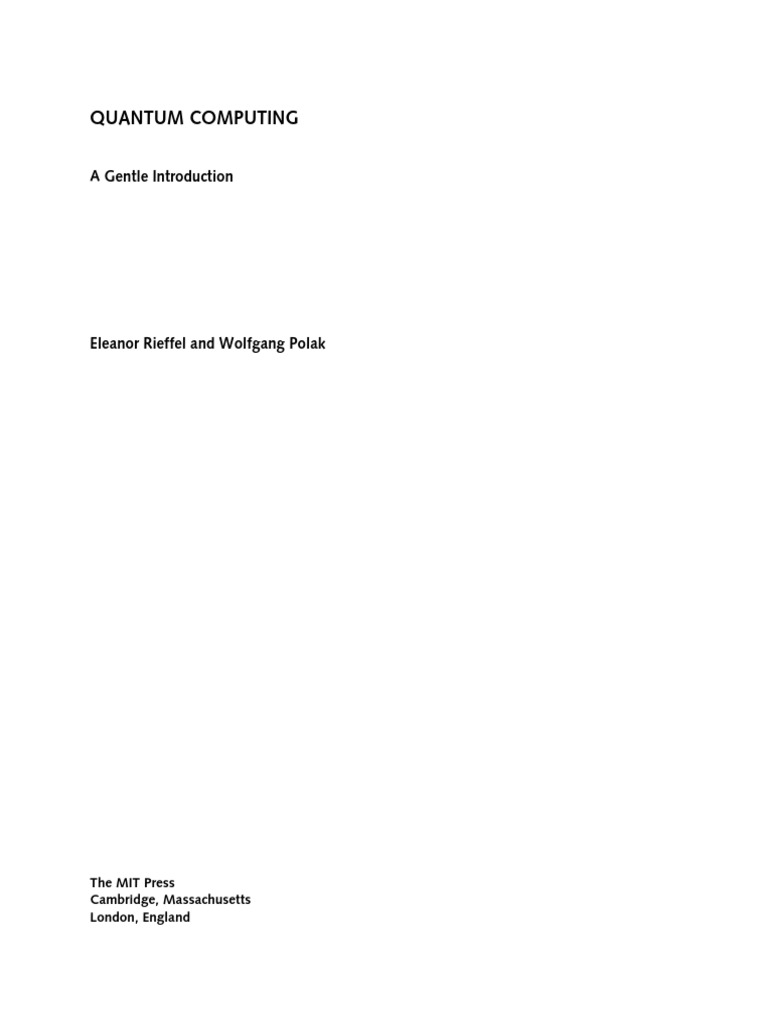 Quantum Computing Pdf Quantum Computing Quantum Entanglement