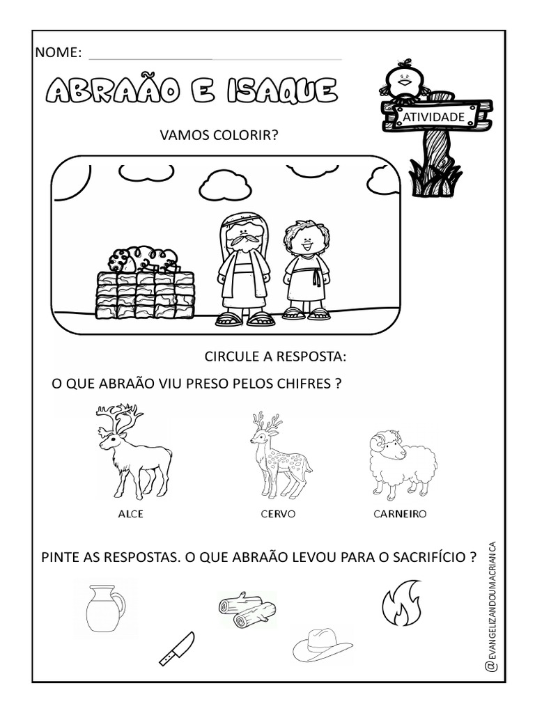 Atividade Abraão e Isaque 1 | PDF | Estudos de Línguas Estrangeiras
