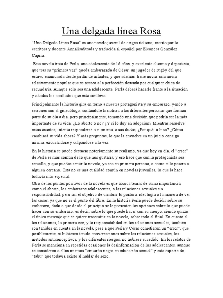 Una Delgada Línea Rosa - Grupo - Castillo Abigail-5to | PDF | Educación sexual