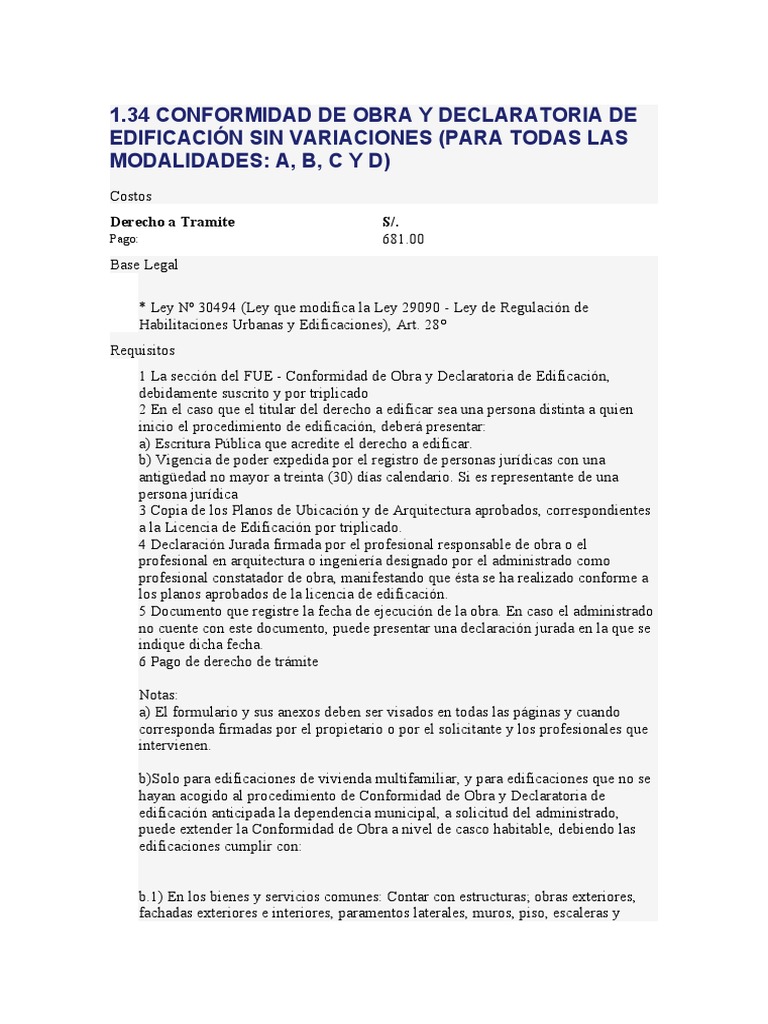 Conformidad de Obra y Edificacion | PDF