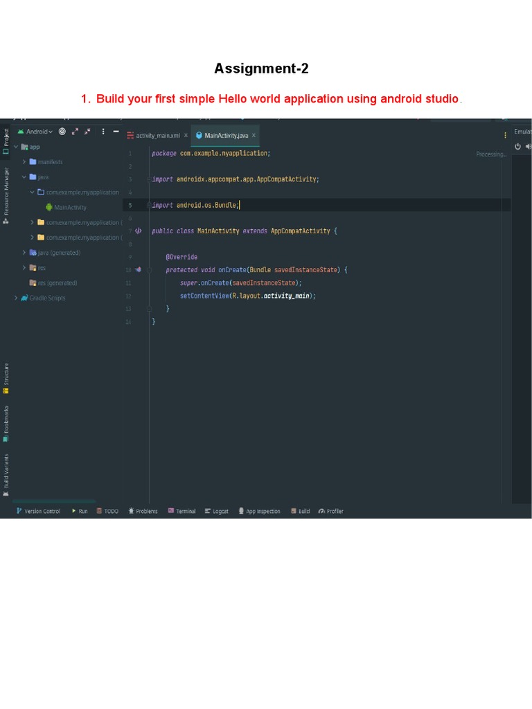 Android Studio Hello World Tutorial | PDF | Android (Operating System ...