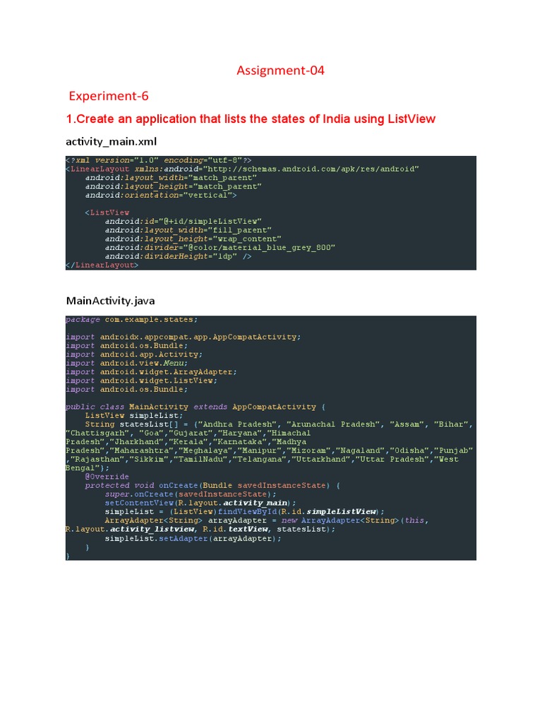 Lab Assignment-4 | PDF | Android (Operating System) | Alphabet Inc.