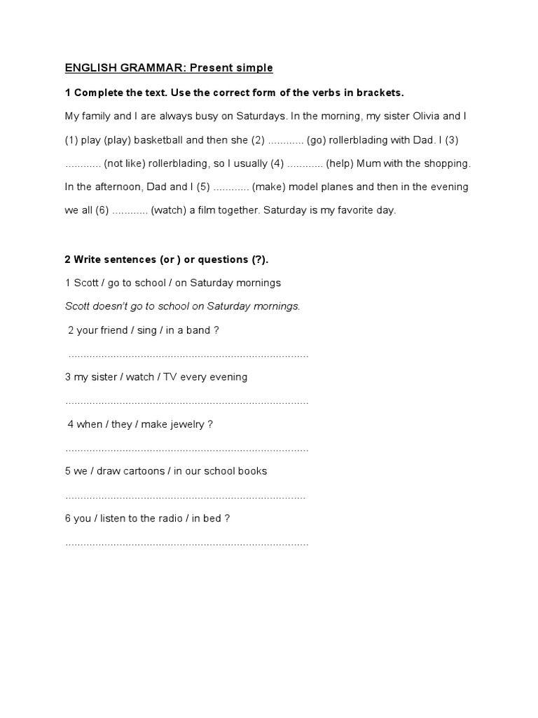 PRESENT SIMPLE Theory & Practice | PDF