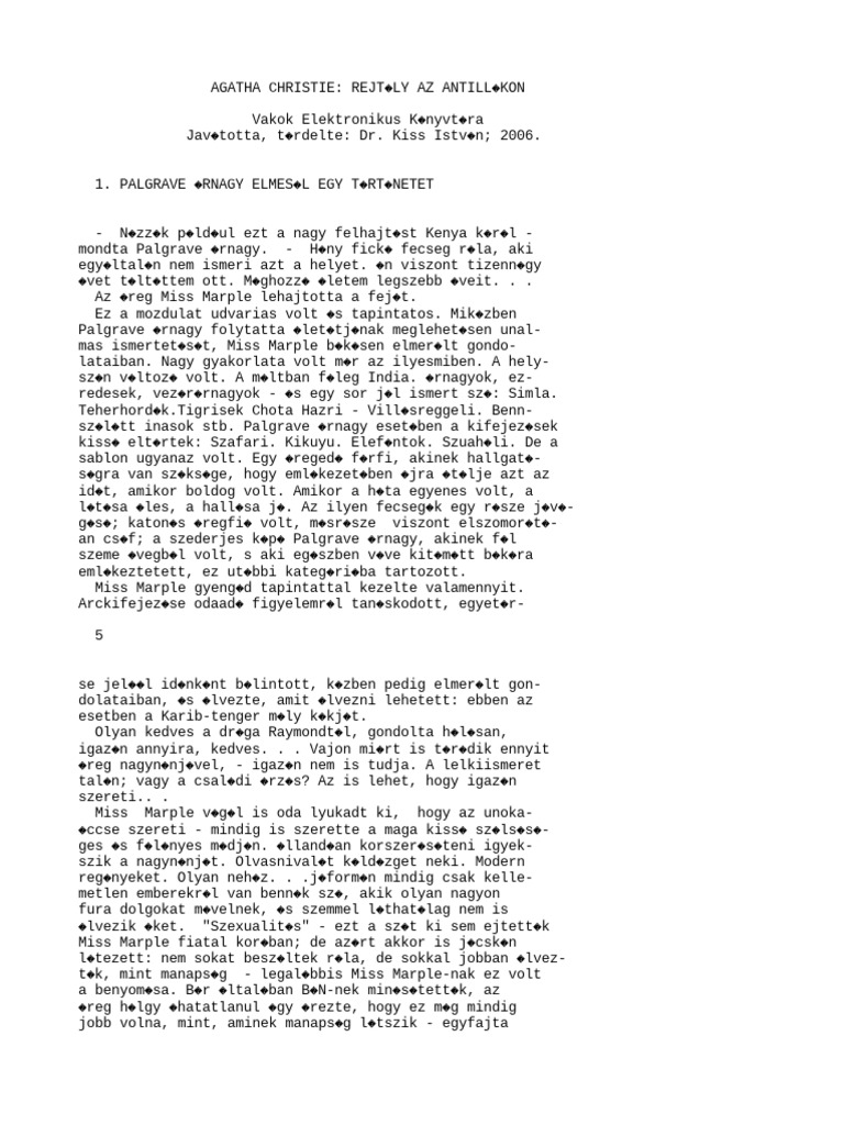 Agatha Christie Rejtély Az Antillákon | PDF