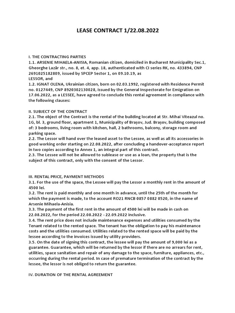 Lease Contract | PDF | Lease | Leasehold Estate