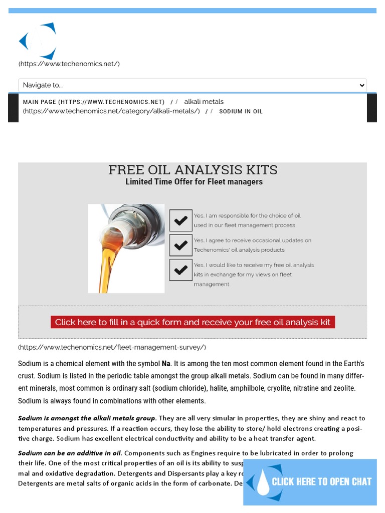 Sodium in Oil | PDF | Sodium | Sodium Chloride