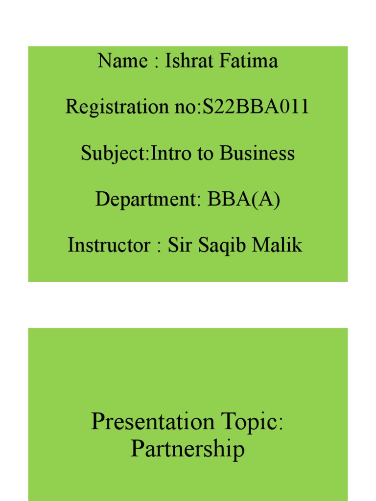 Ishrat Fatima | PDF | Partnership | Economies