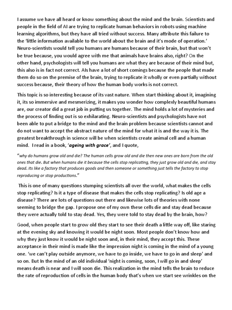 The Mind, The Brain | PDF | Mind | Intelligence (AI) & Semantics