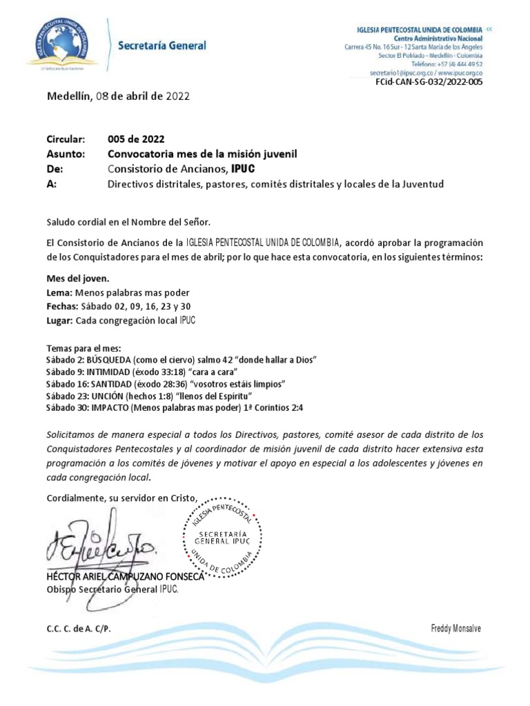 Modelo de Carta Circular | PDF