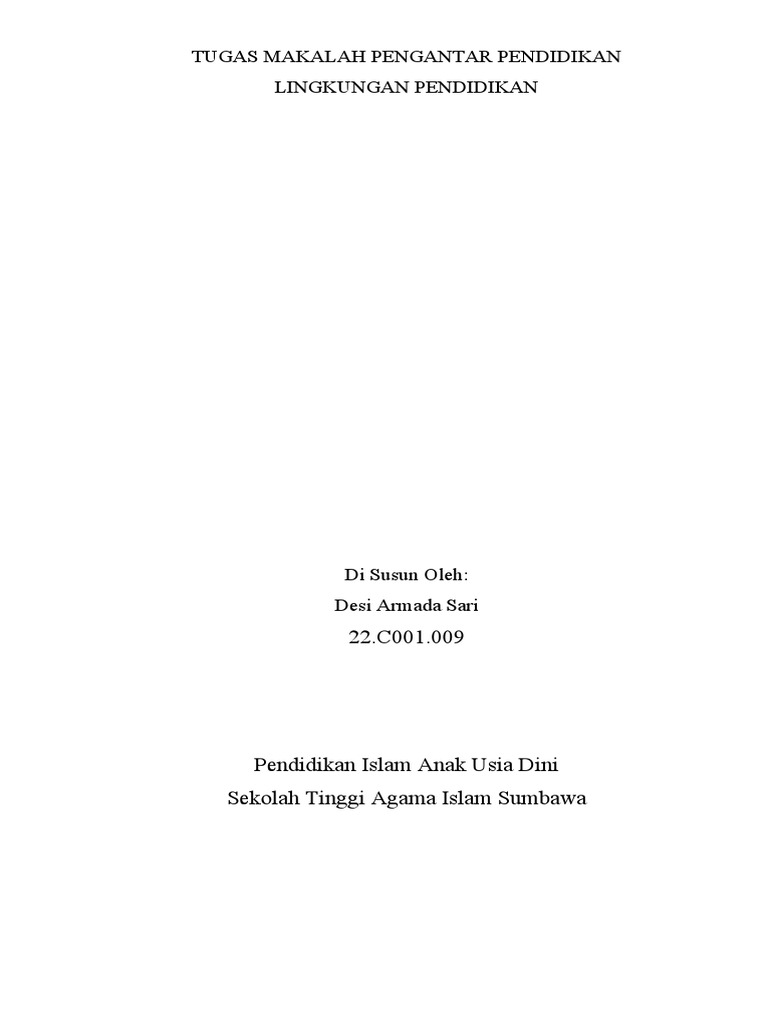 LINGKUNGAN PENDIDIKAN | PDF