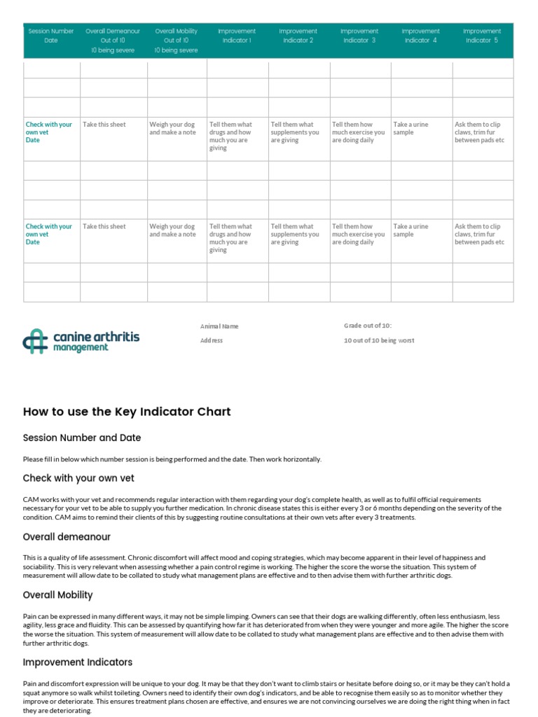 Chronic Pain Indicator Chart V1 | PDF | Pain | Chronic Condition